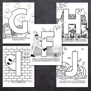 Halloween Letters Coloring Book PDF for Kids, Fall Coloring Pages ...