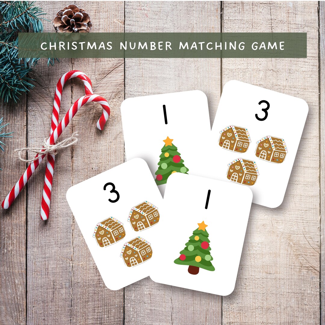 Christmas Number Matching Game, Preschool Counting Learning Activity ...