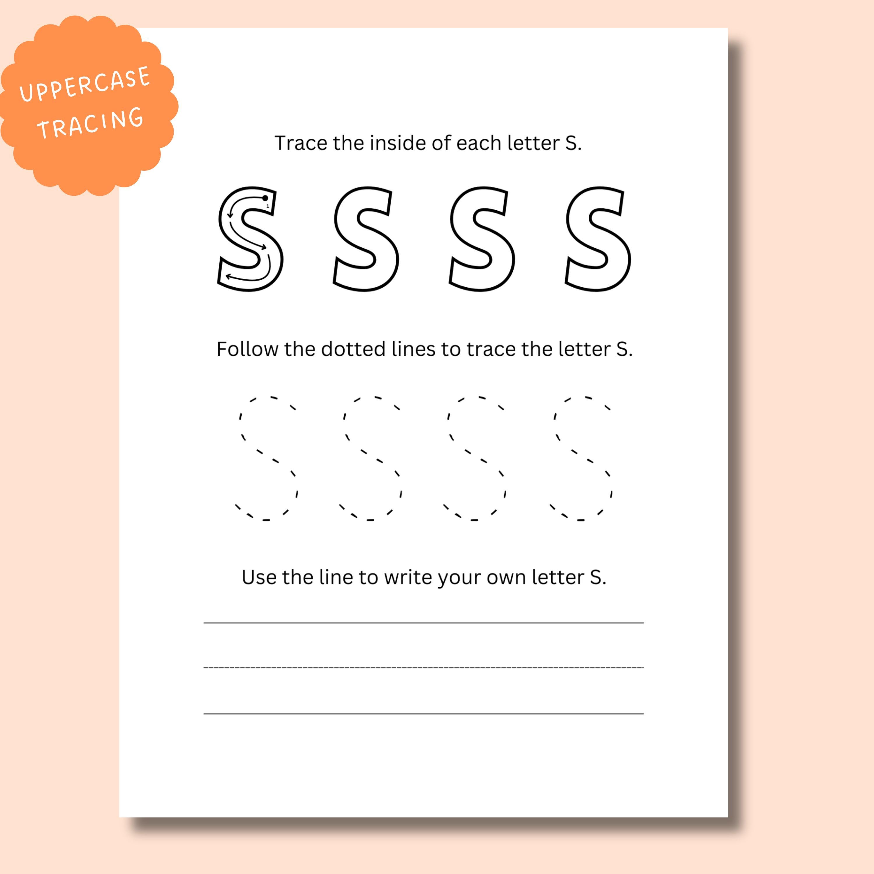 Alphabet Tracing Worksheets Halloween ABC, Letter S Coloring Activity ...