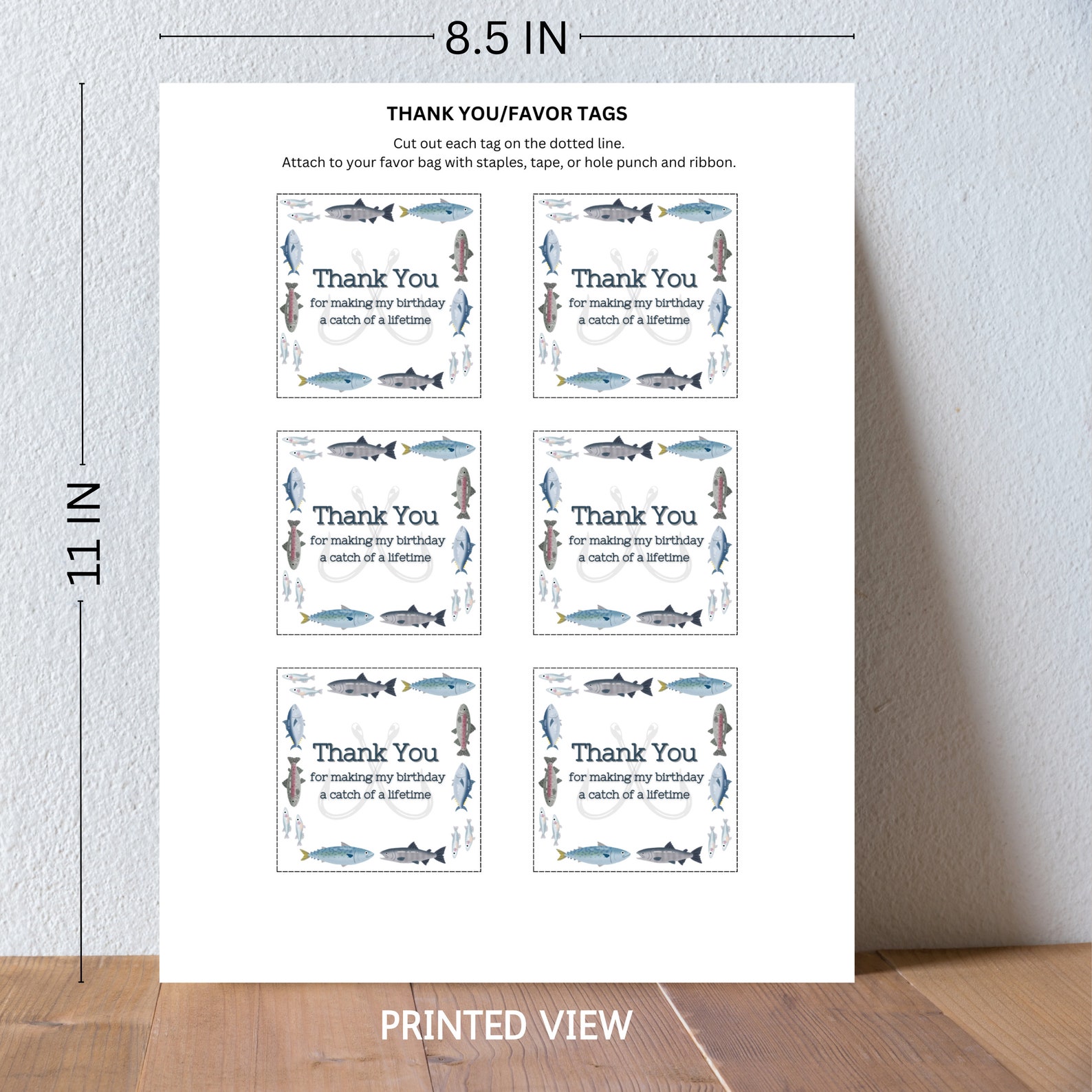 Thank You Tags Ofishally One Printable Favor Tags, Fishing Paper ...