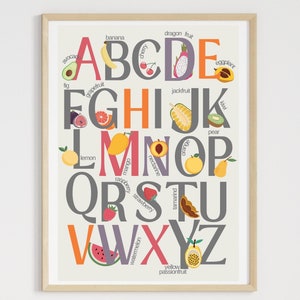 Educational Nursery Wall Art. ABC and Numbers Colorful Posters for Kids ...