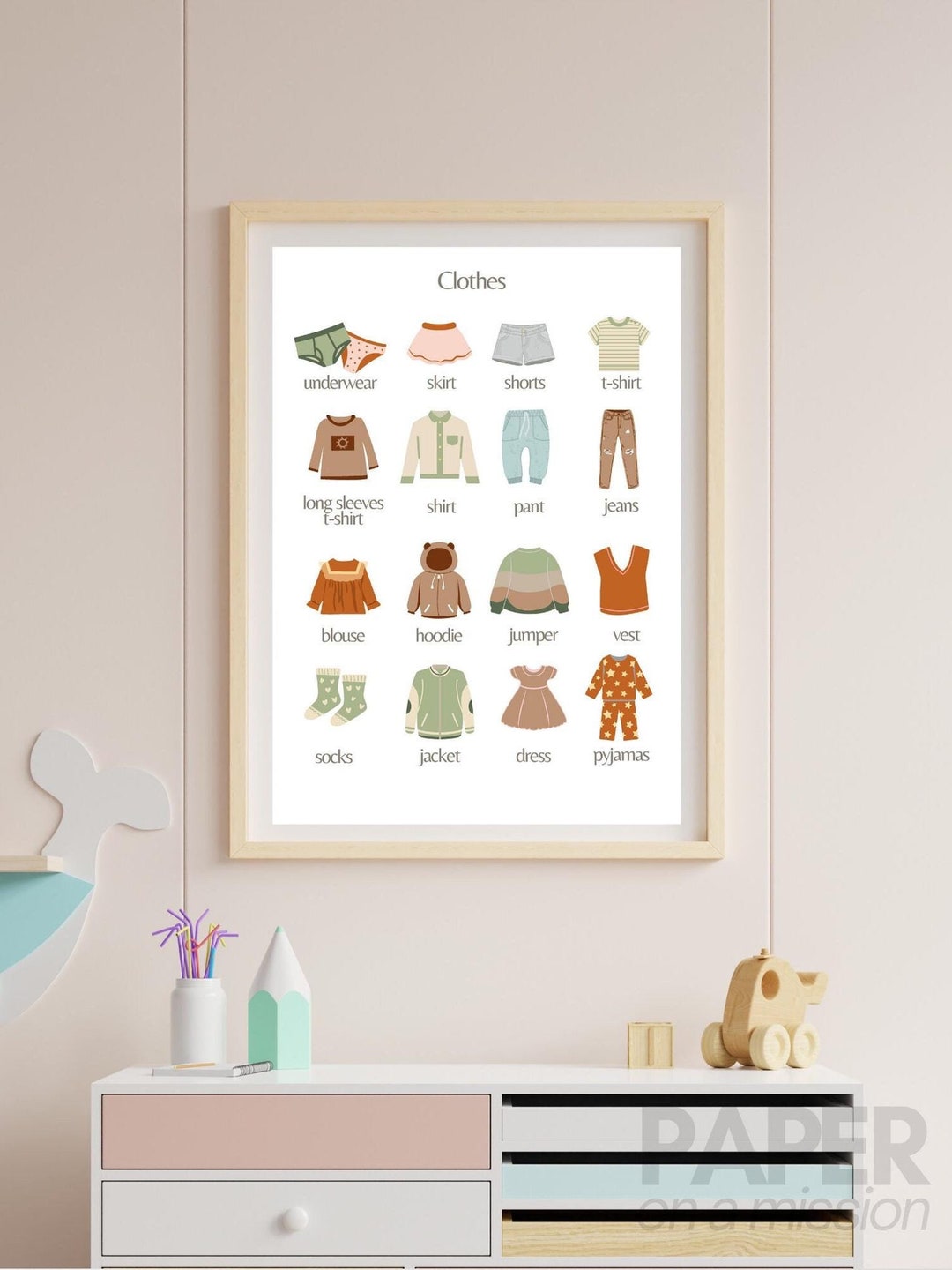 Educational Printable Wall Art for Kids. Posters Set in Nature Color ...