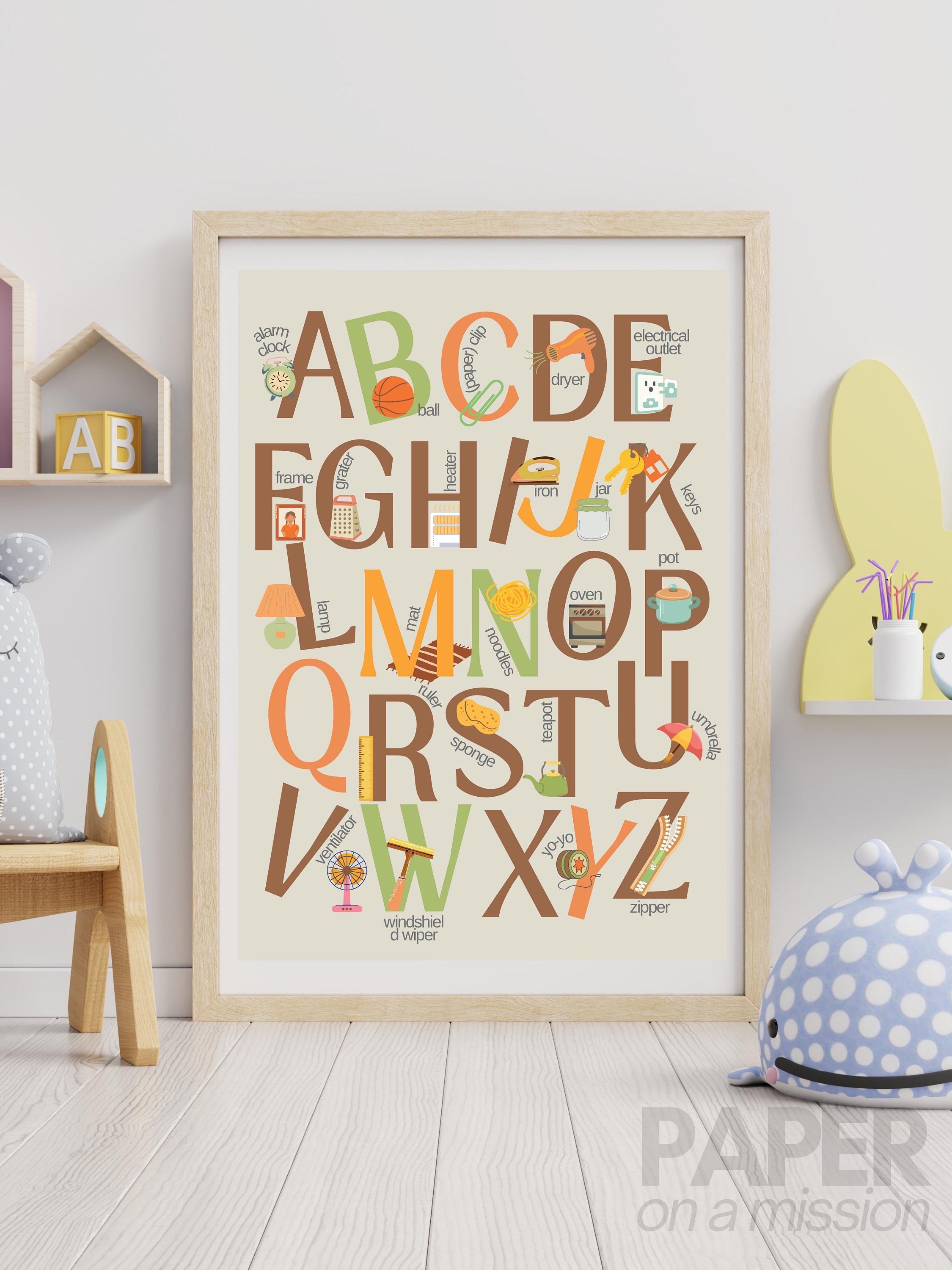 Alphabet and Numbers Posters for Kids. Educational Nursery Wall Art Set ...
