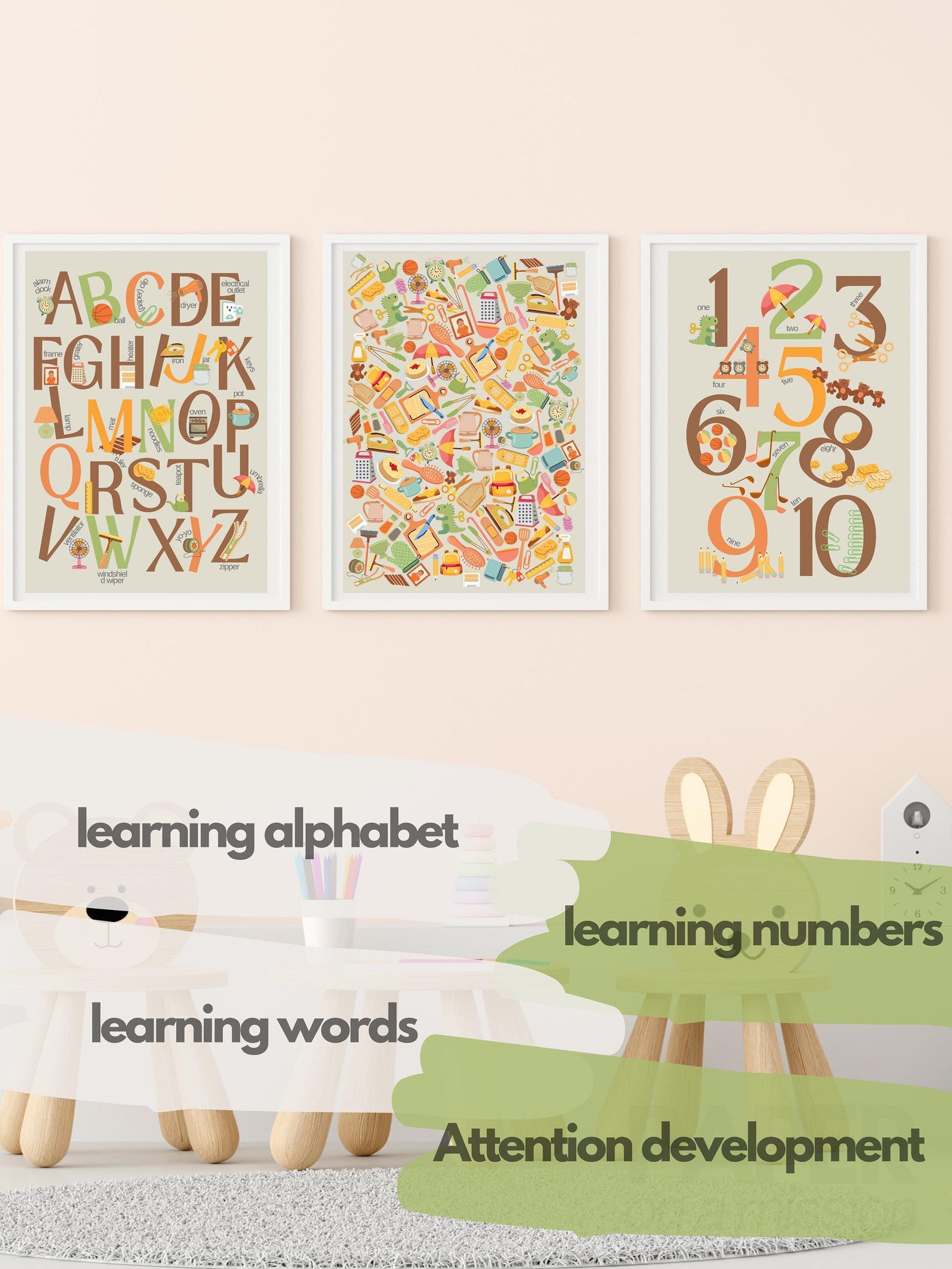 Educational ABC and Numbers Posters for Kids. I Spy Game Print in ...