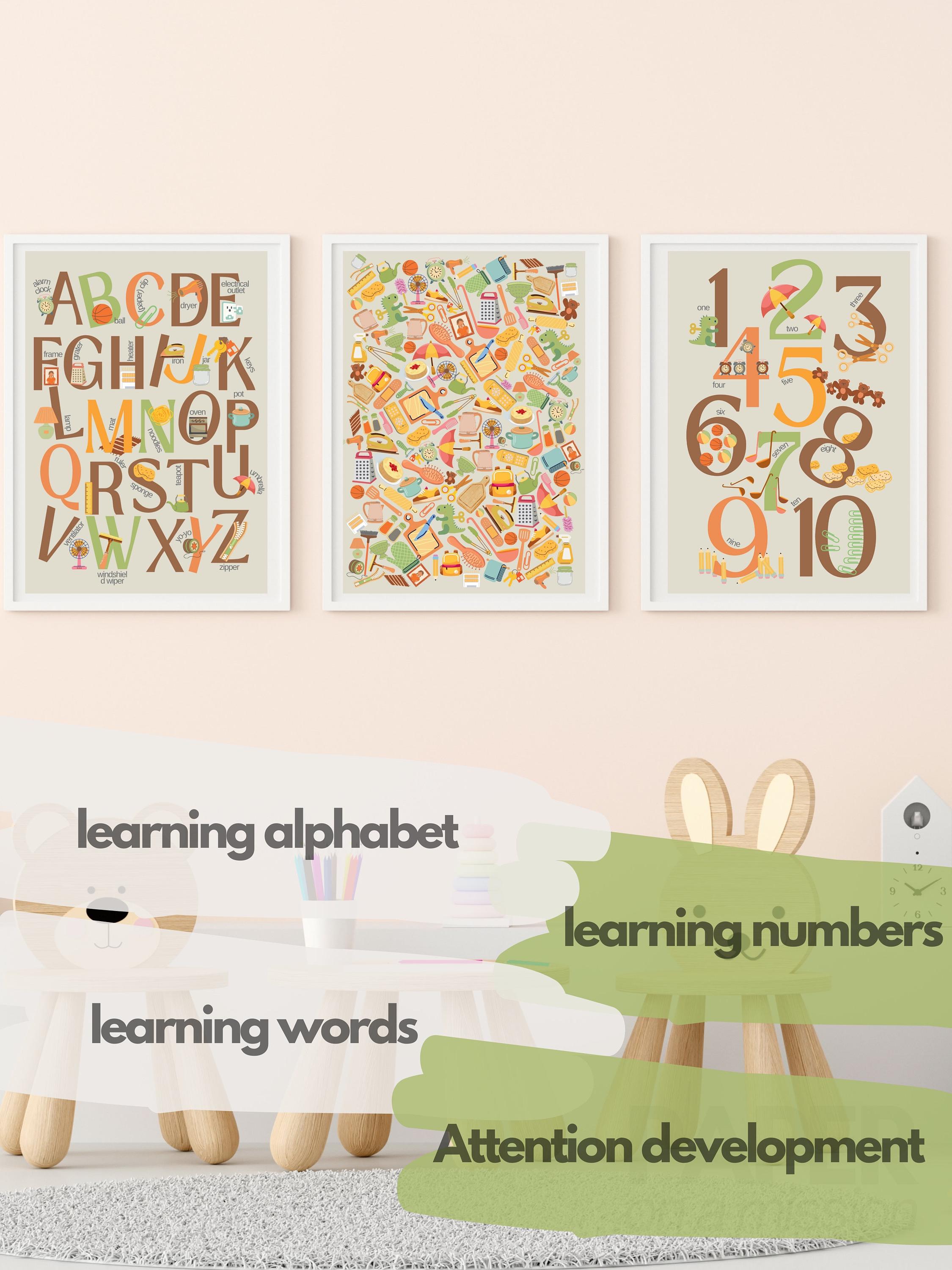 Educational ABC and Numbers Posters for Kids. I Spy Game Print in ...