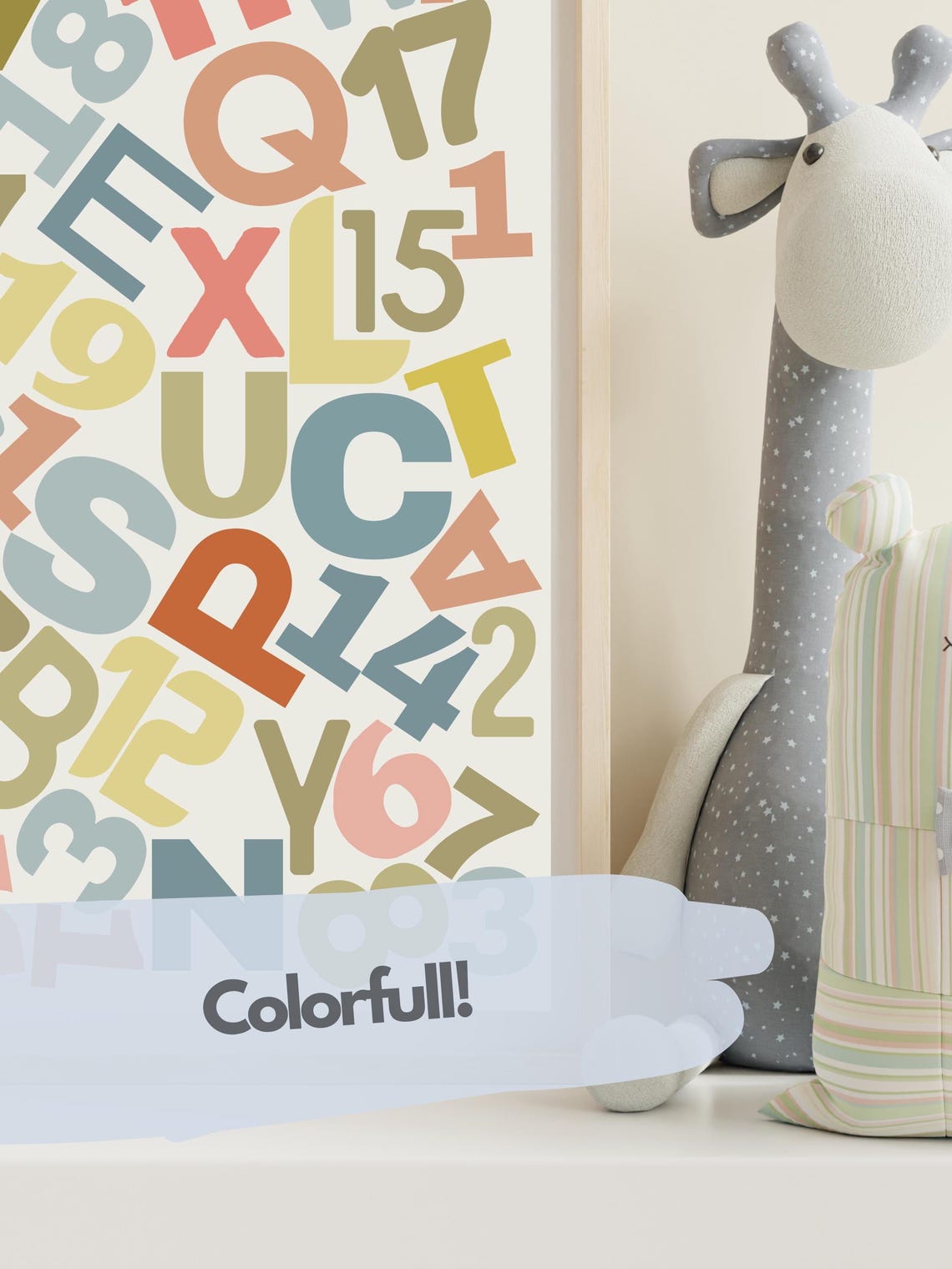 Educational ABC and Numbers Posters. Colorful Alphabet Print for ...