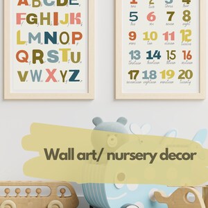 Educational ABC and Numbers Posters. Colorful Alphabet Print for ...