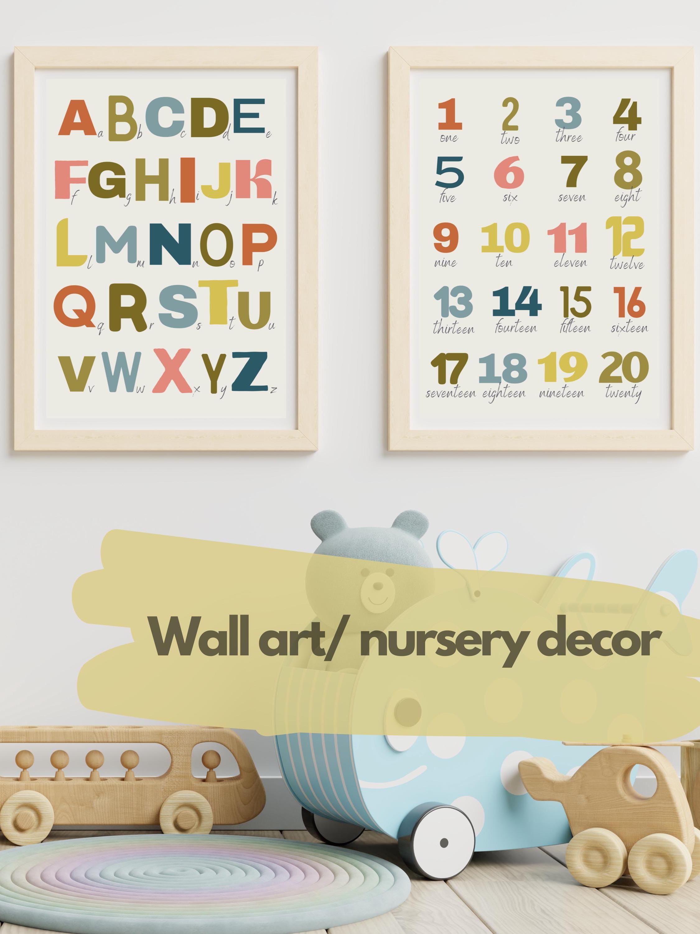Educational ABC and Numbers Posters. Colorful Alphabet Print for ...