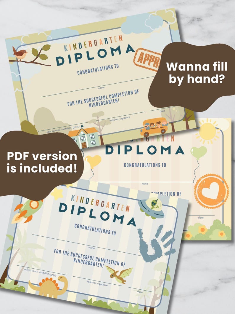 Editable Kindergarten Diploma Templates. Preschool Graduation ...