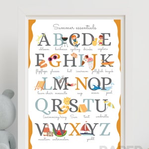 ABC and Numbers Poster, Alphabet, Playroom Decor, Nursery Wall Art ...