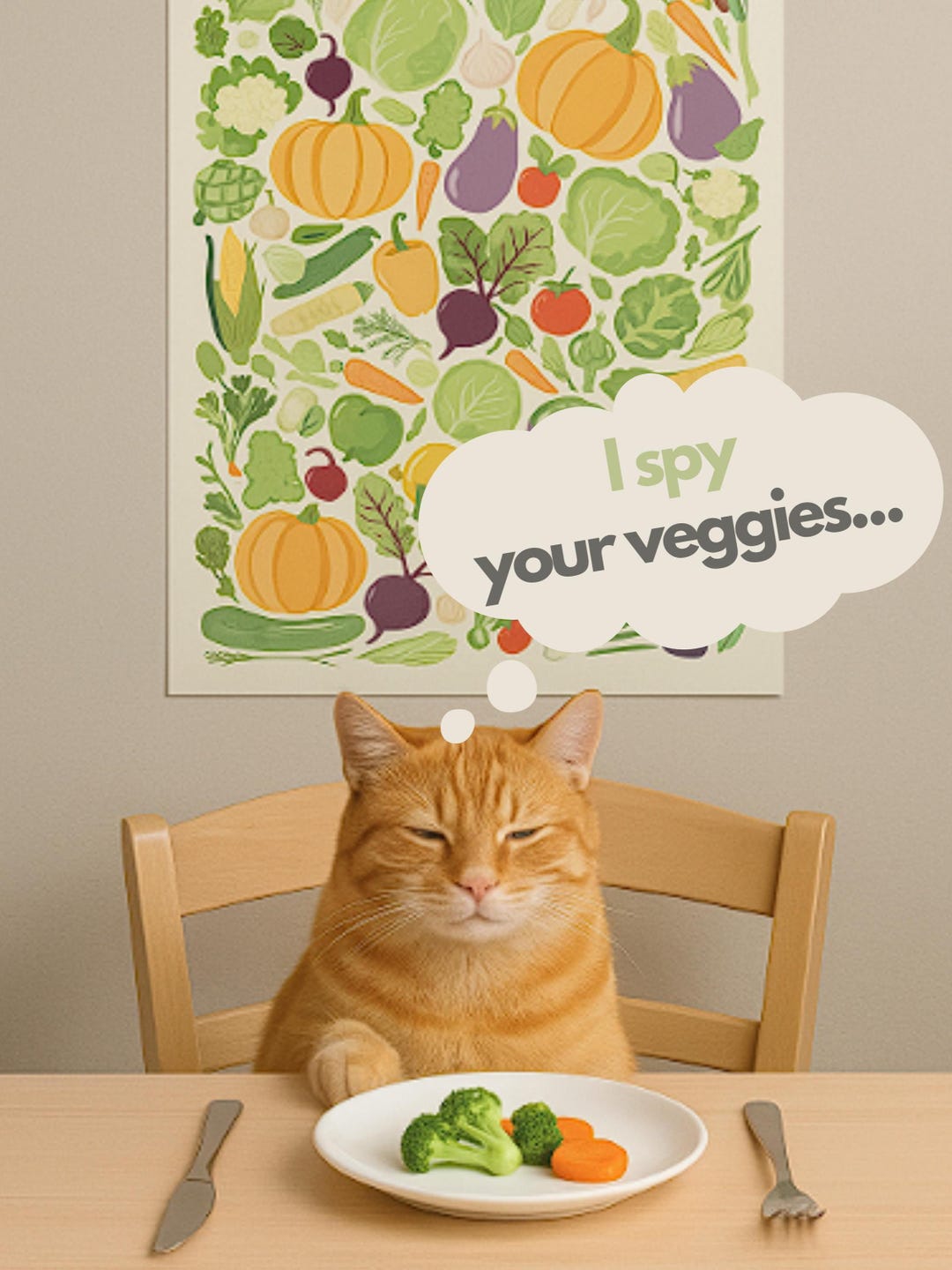 I Spy Vegetable Poster: Kids' Room Educational Wall Art (digital ...