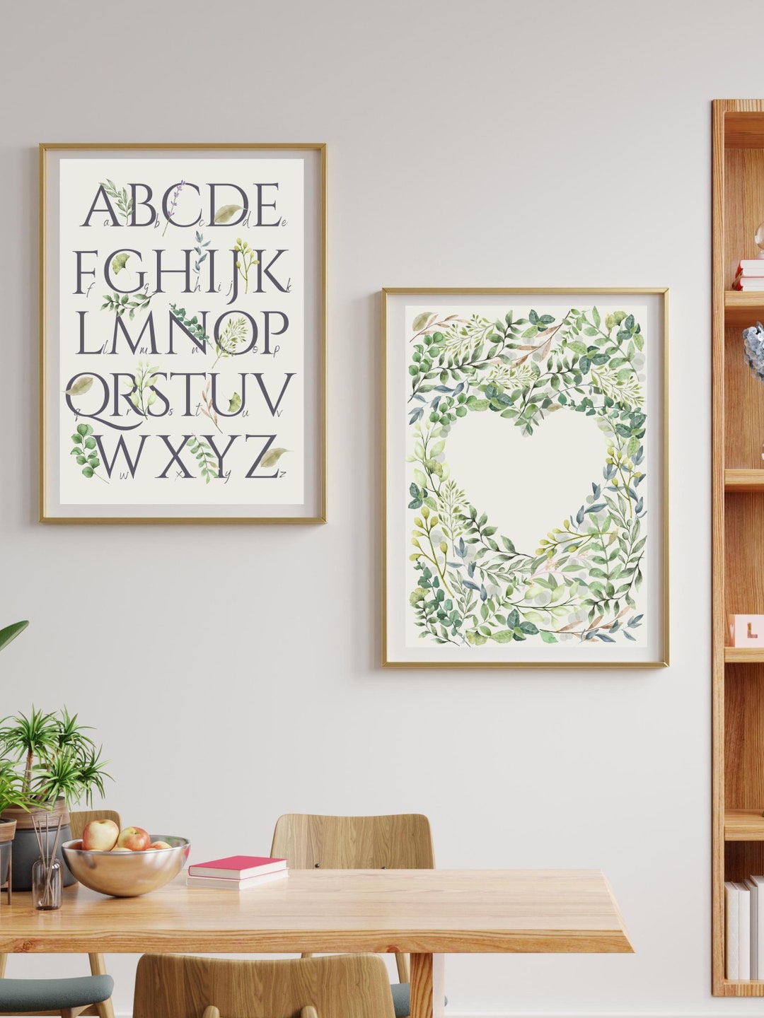 ABC and Numbers Nursery Wall Art. Educational Posters Set for Girls ...