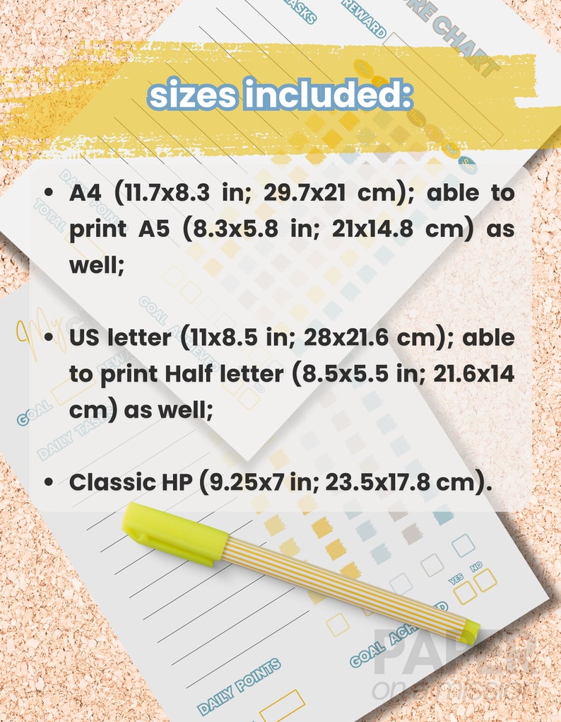 Chore Chart for Kids. Children's Editable Printable PDF Reward Chart ...