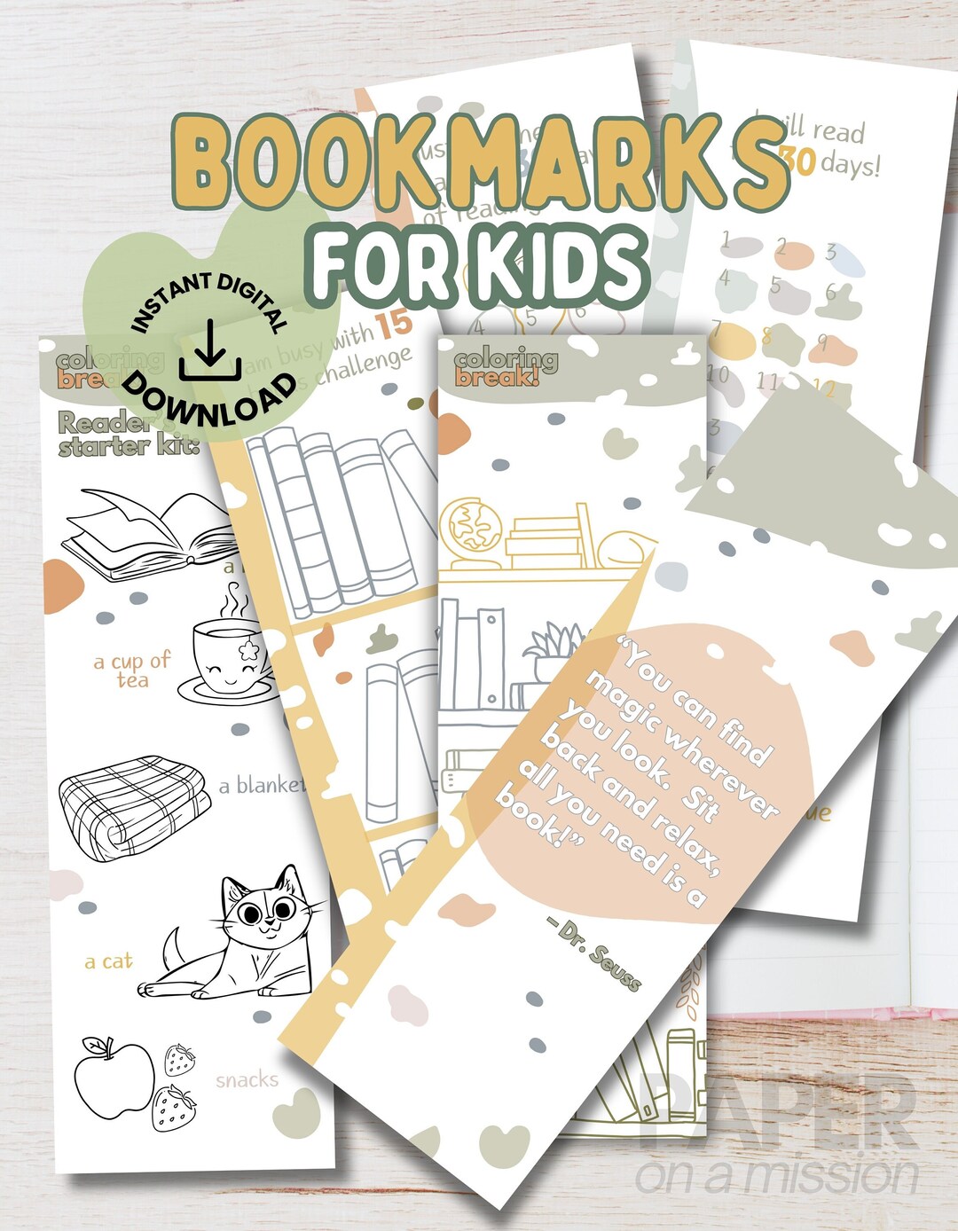 Bookmarks Set for Kids. Bookmarks for Children Make Reading a Habit ...