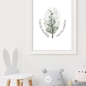 Wall Art Trees Theme Posters Set With Affirmations for Kids' Room ...