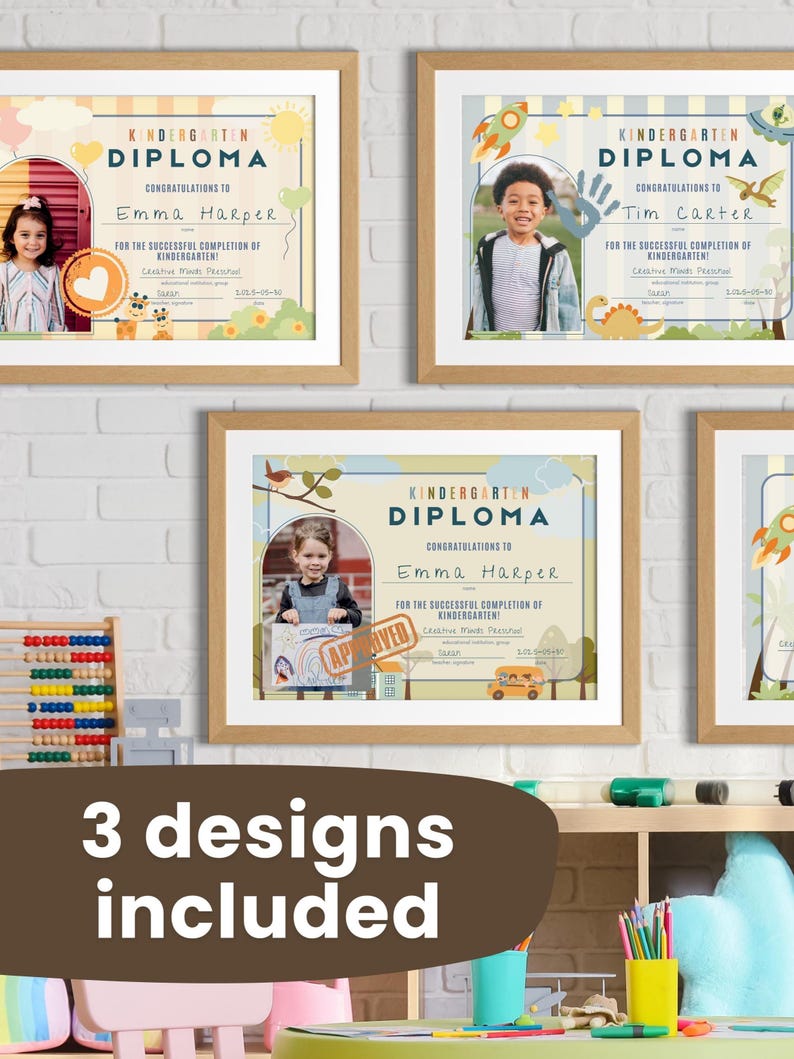 Editable Kindergarten Diploma Templates. Preschool Graduation ...