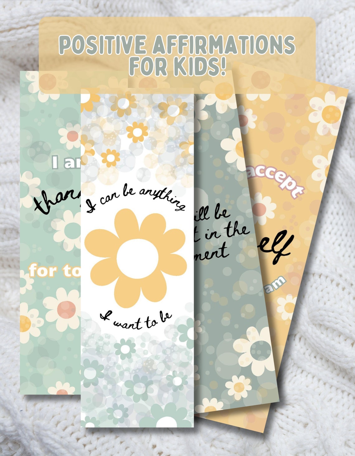 Bookmarks Positive Affirmations for Kids. Flowers Bookmarks for ...