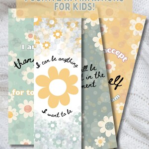Bookmarks Positive Affirmations for Kids. Flowers Bookmarks for ...