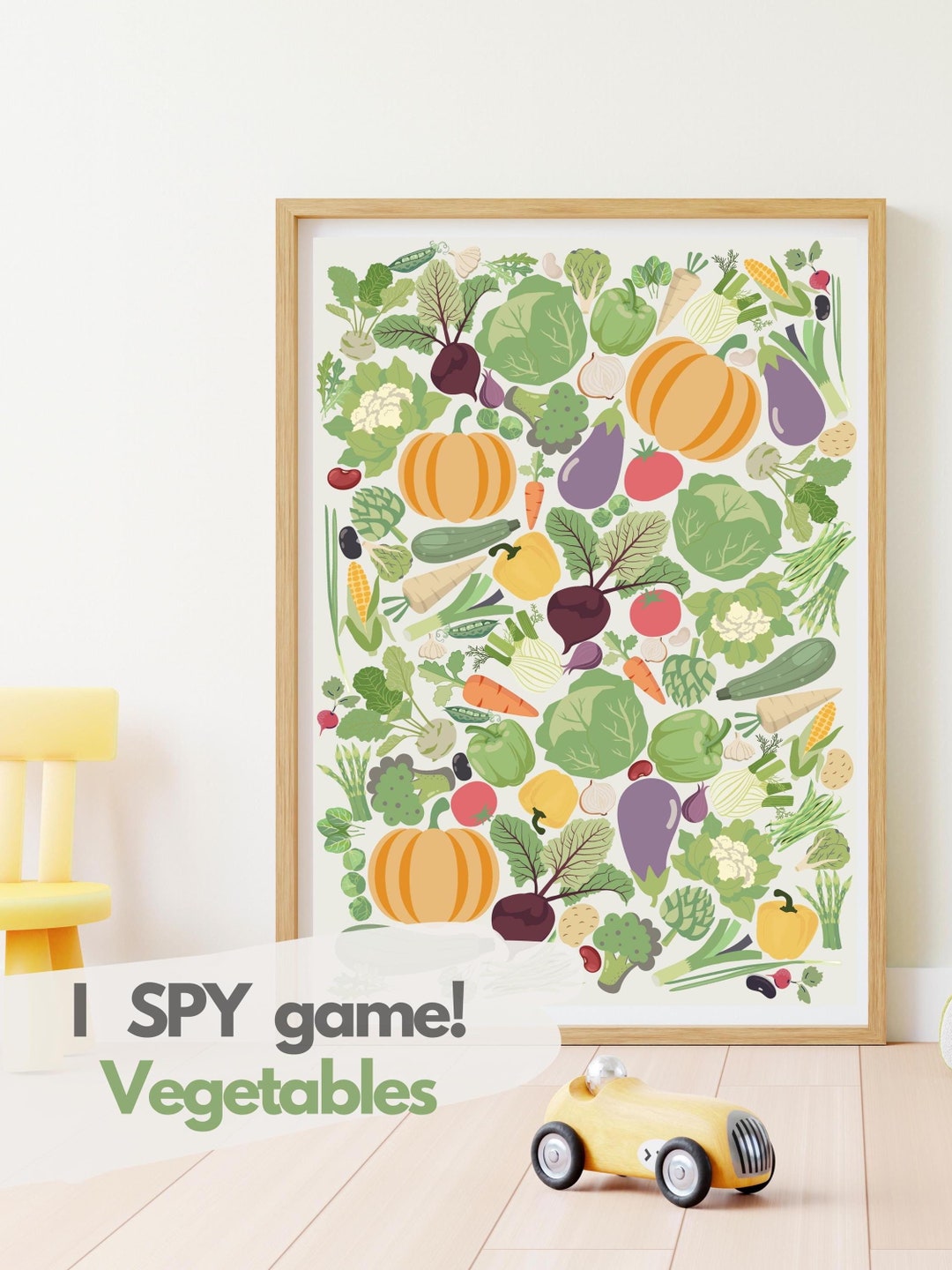 I Spy Game Poster. Kids' Room Decor Prints With Vegetables Pictures ...