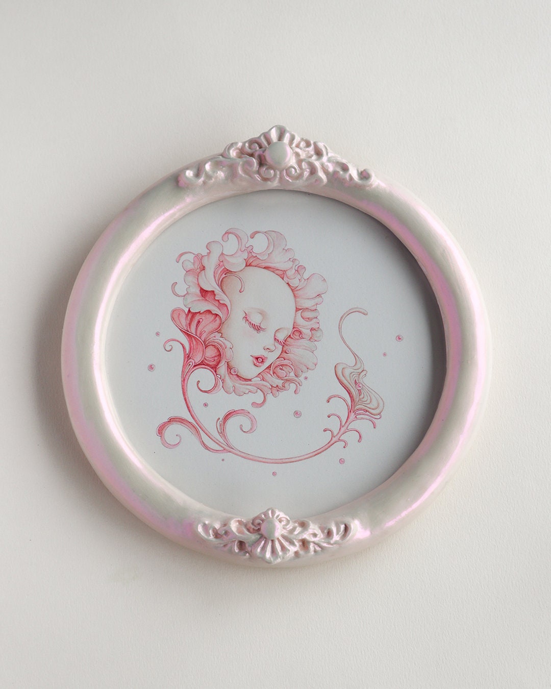 Original Painting 'frensi' in a Custom Frame, Hand-painted Watercolor ...