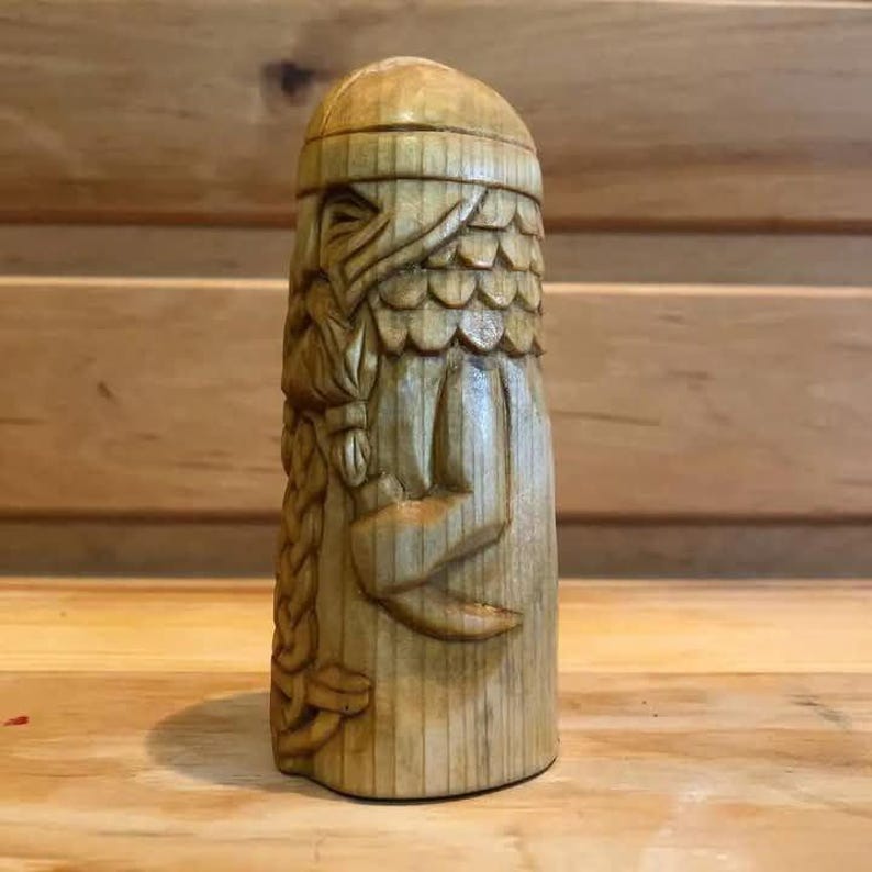 Thor. Wooden Figurine. Wood Carving. Hand Carving. Witchcraft. Northern ...