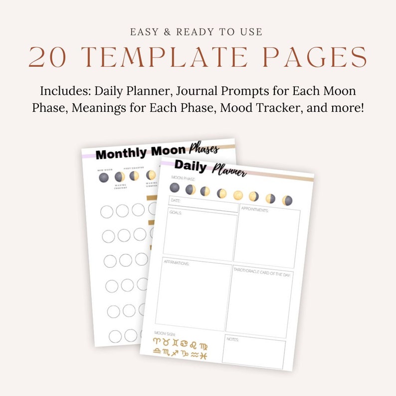 Printable Moon Planner - Etsy