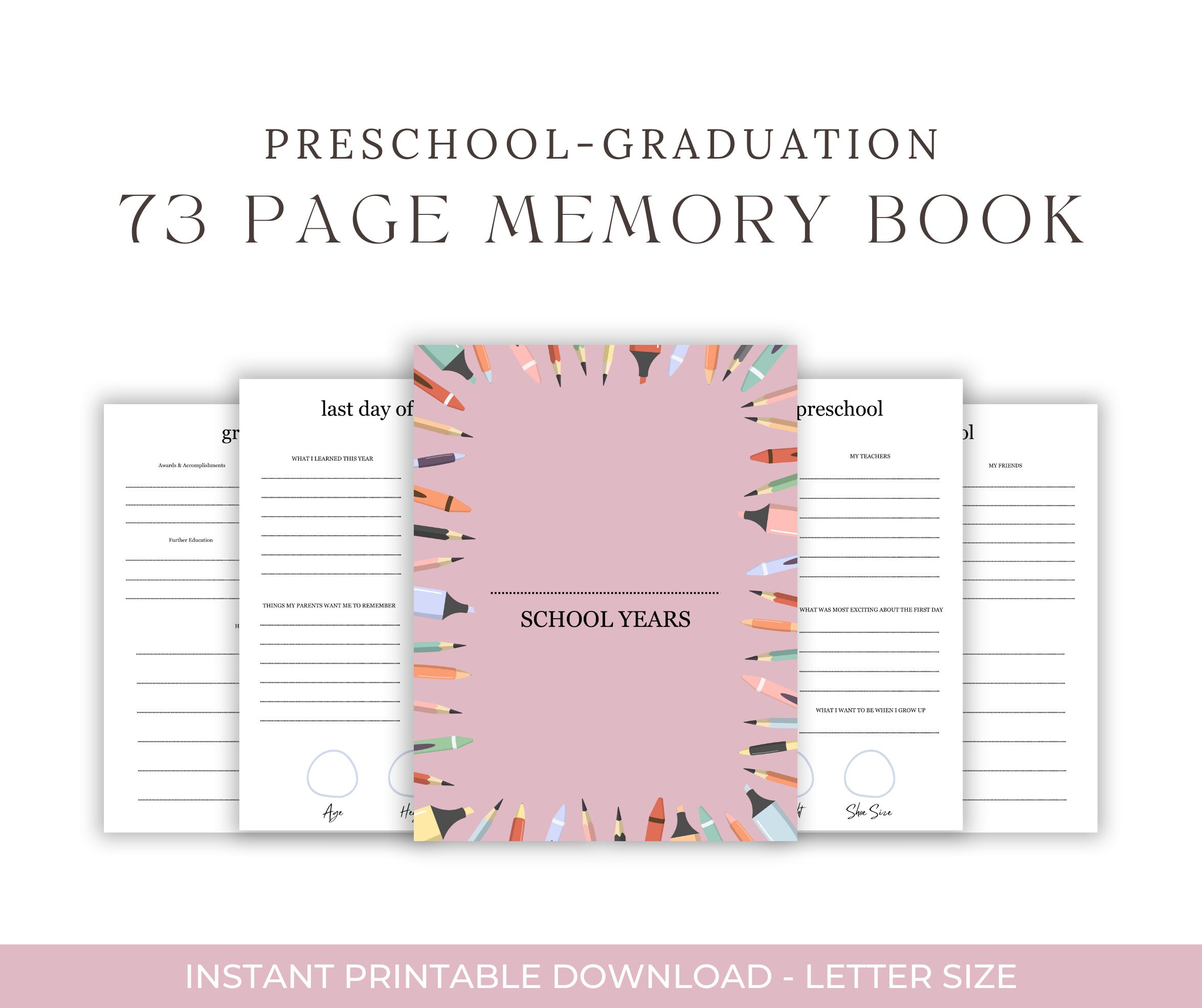 School Memory Book and Keepsake Journal Prek - Grade 12, Girls - Etsy