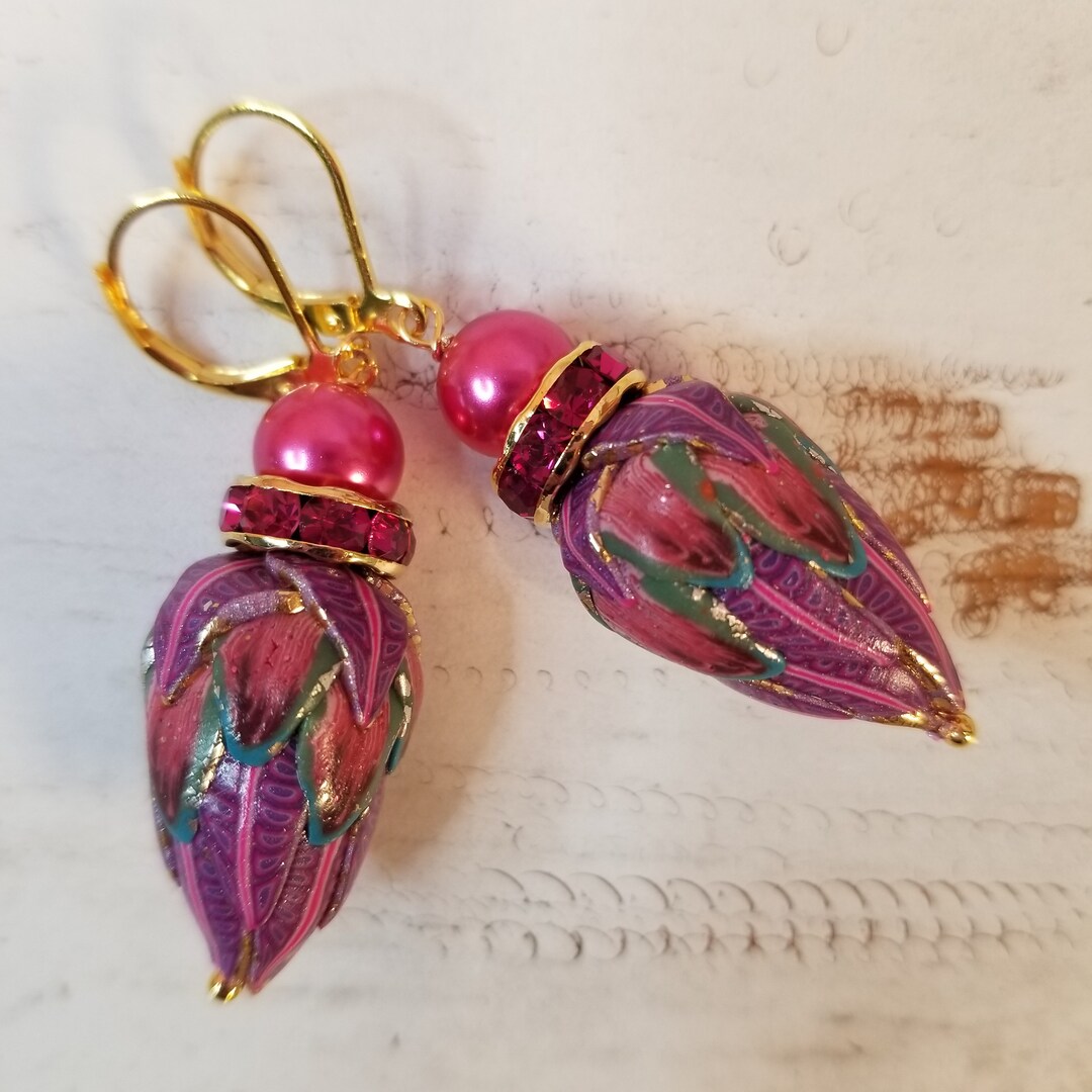 Fuschia Mix Pod Earrings - Etsy