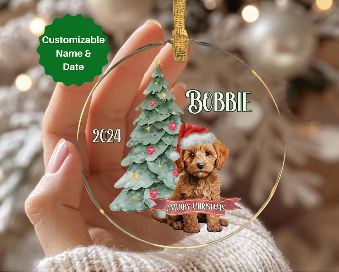 Custom Goldendoodle Christmas Ornament Personalized Golden Doodle ...