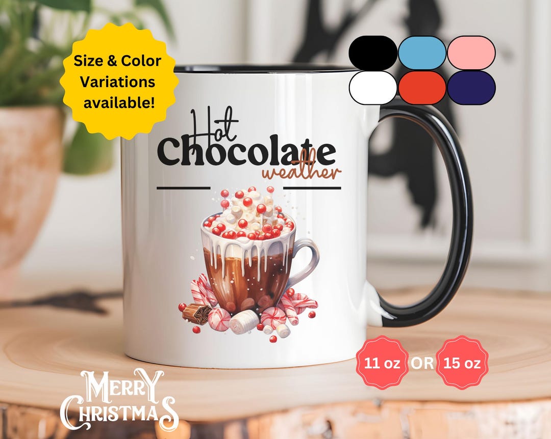Hot Chocolate Christmas Mug Festive Drinkware Christmas Stocking Filler ...