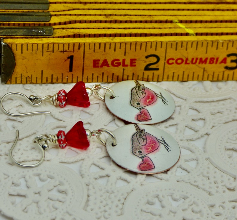 Red Robin Earrings, Handmade Bird Art Jewelry, Gift for Birders, Nature ...