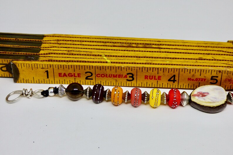 Farmhouse Chicken Bracelet, Handmade Art Jewelry, Warm Vibrant Colors ...