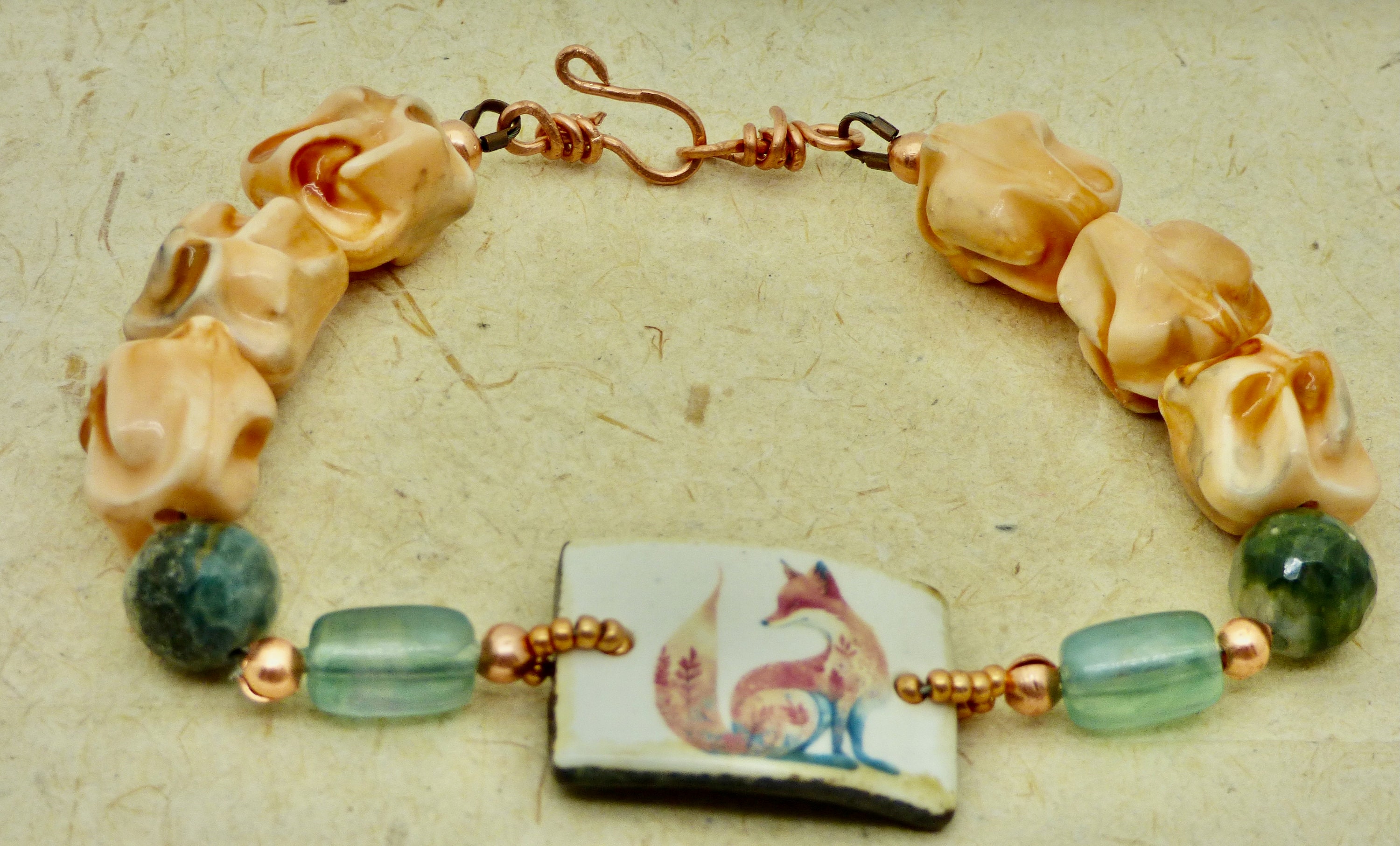 Fox Bracelet, Nature Inspired Handmade Beaded Animal Art Jewelry ...