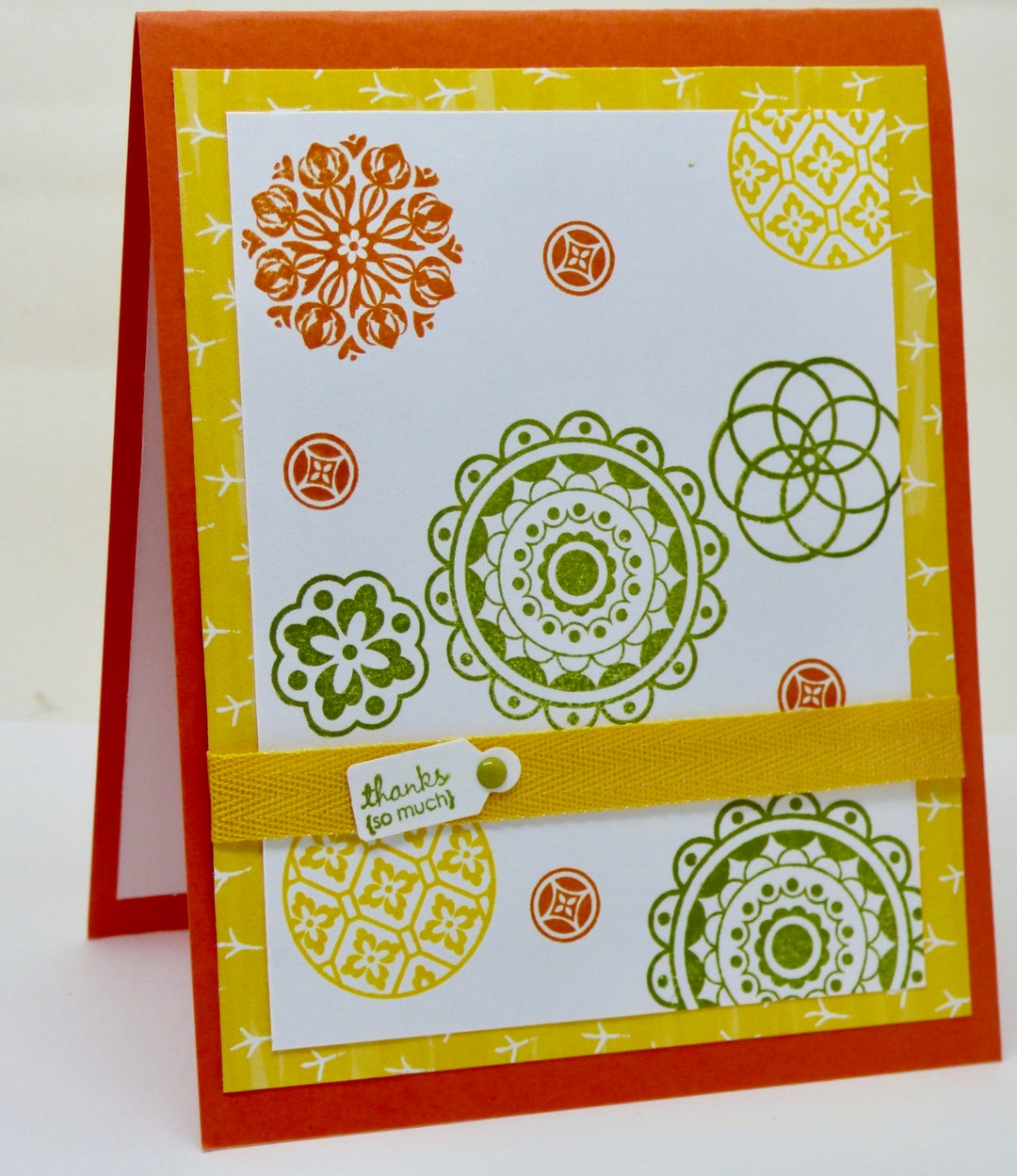 Thank You Card, Handmade Appreciation Card, Blank Geometric Note, Zen ...