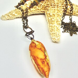 Seed Pod Pendant, Organic Long Chain Necklace, Boho Art Jewelry, Nature ...