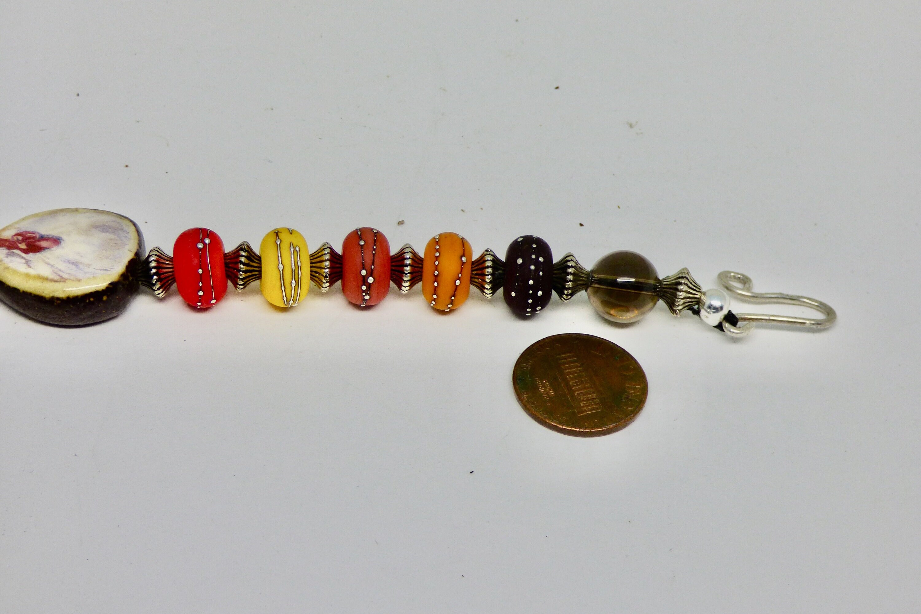 Farmhouse Chicken Bracelet, Handmade Art Jewelry, Warm Vibrant Colors ...