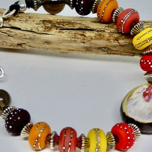 Farmhouse Chicken Bracelet, Handmade Art Jewelry, Warm Vibrant Colors ...