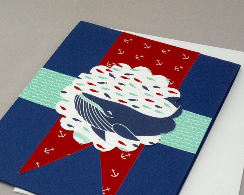 Nautical Whale Birthday Card, Beach Party Theme - Etsy