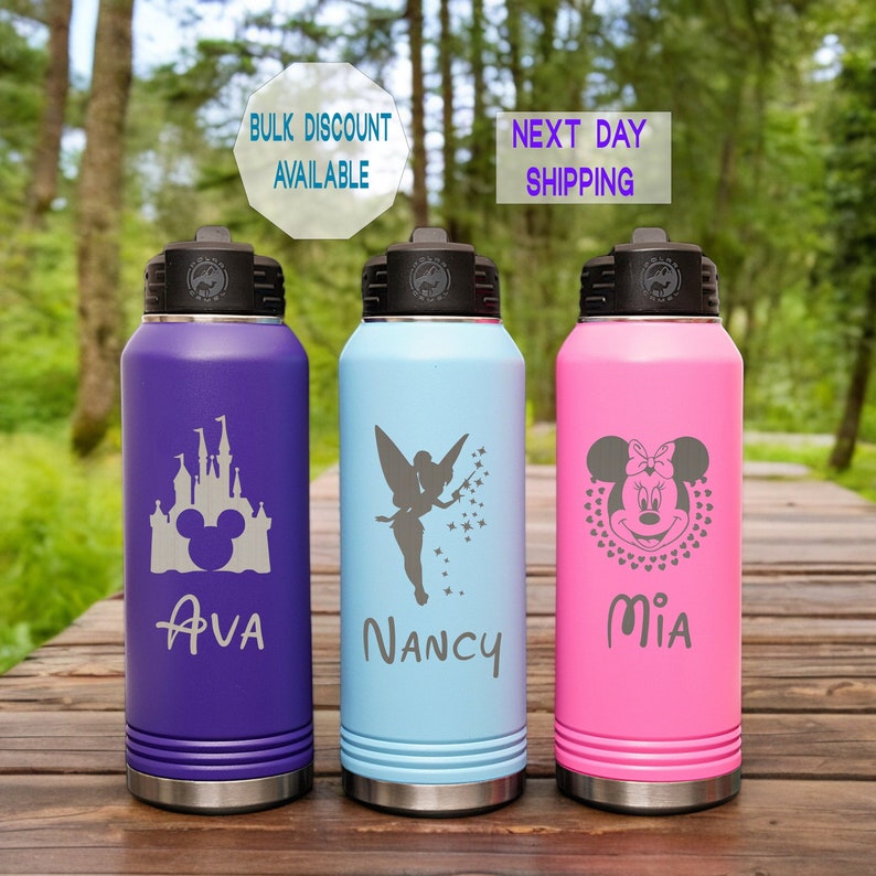 Personalized Laser Engraved Disney Water Bottle, Stainless Steel ...