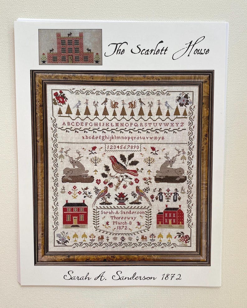 Sarah A. Sanderson 1872, Cross-stitch Adaptation Reproduction, the ...