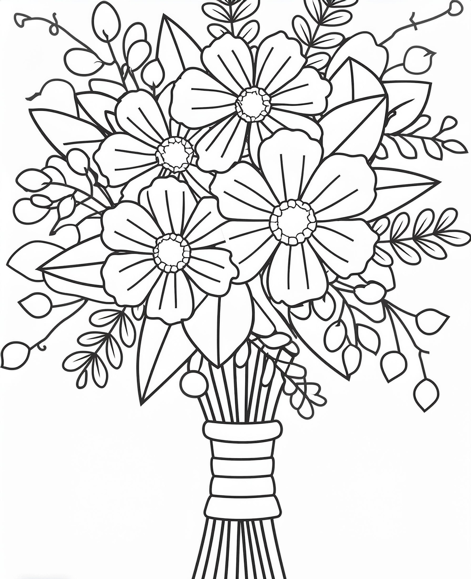 Flower Coloring Pages, Printable Coloring Pages. Coloring Book-pdf ...