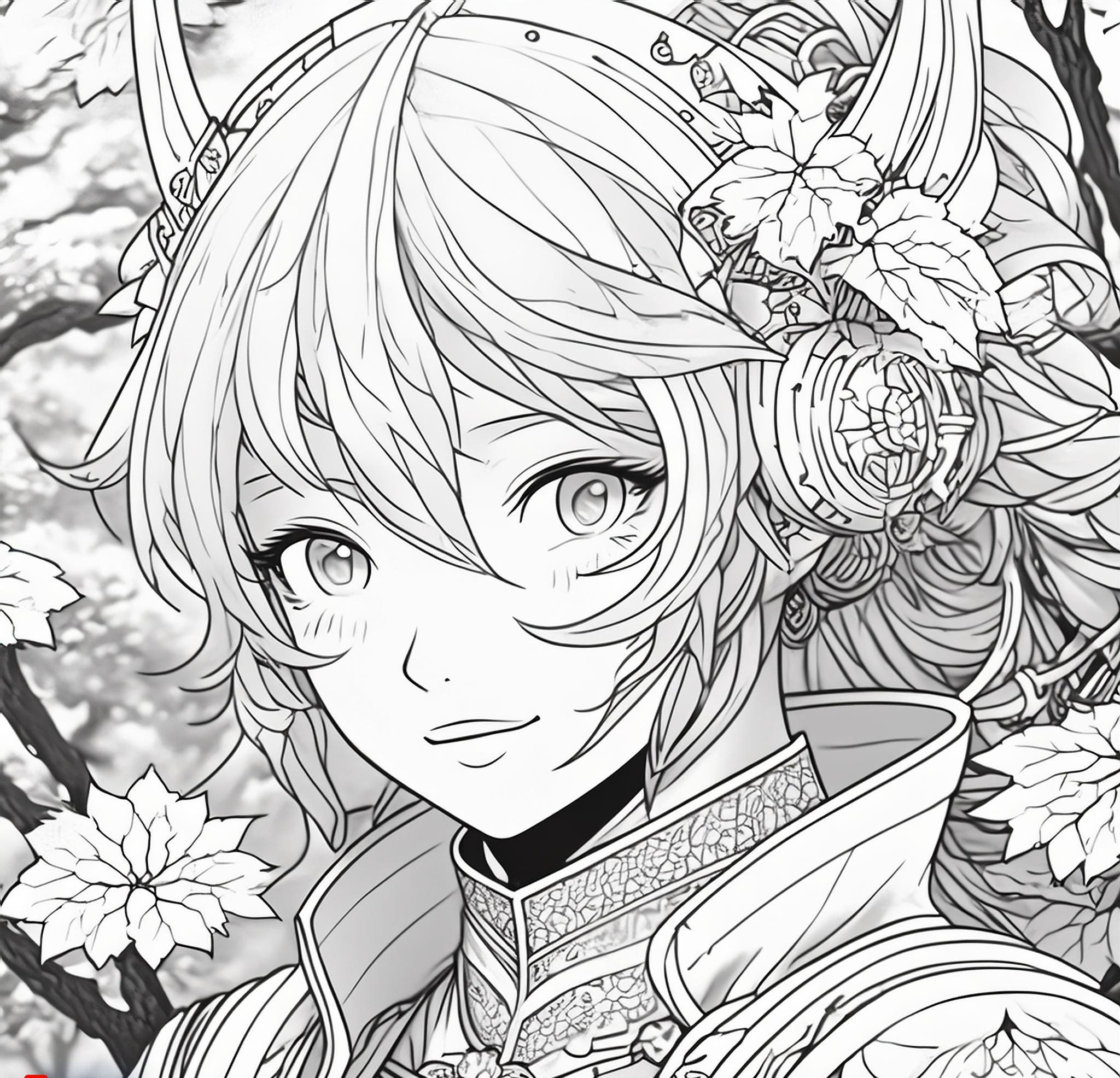 Anime/manga Colouring Pages - PDF Download - Etsy