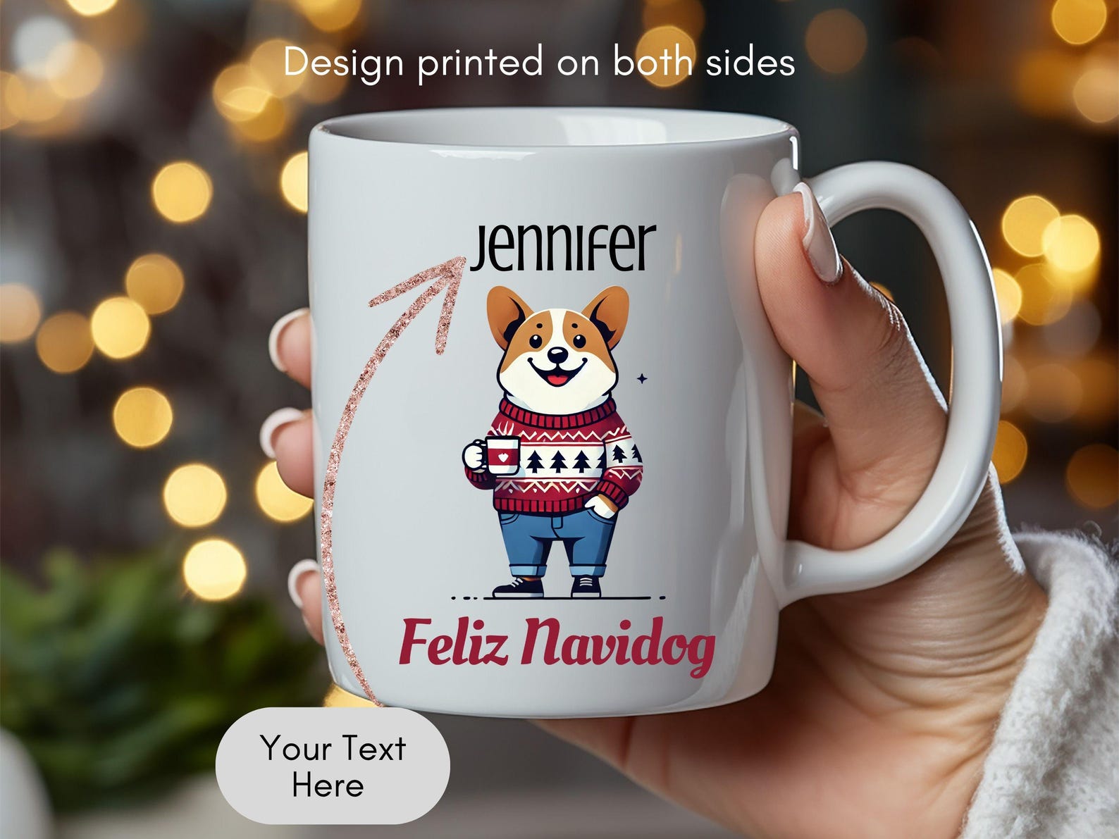 Custom Corgi Mug, Personalized Coffee Cupful, Christmas Mug Mugful ...