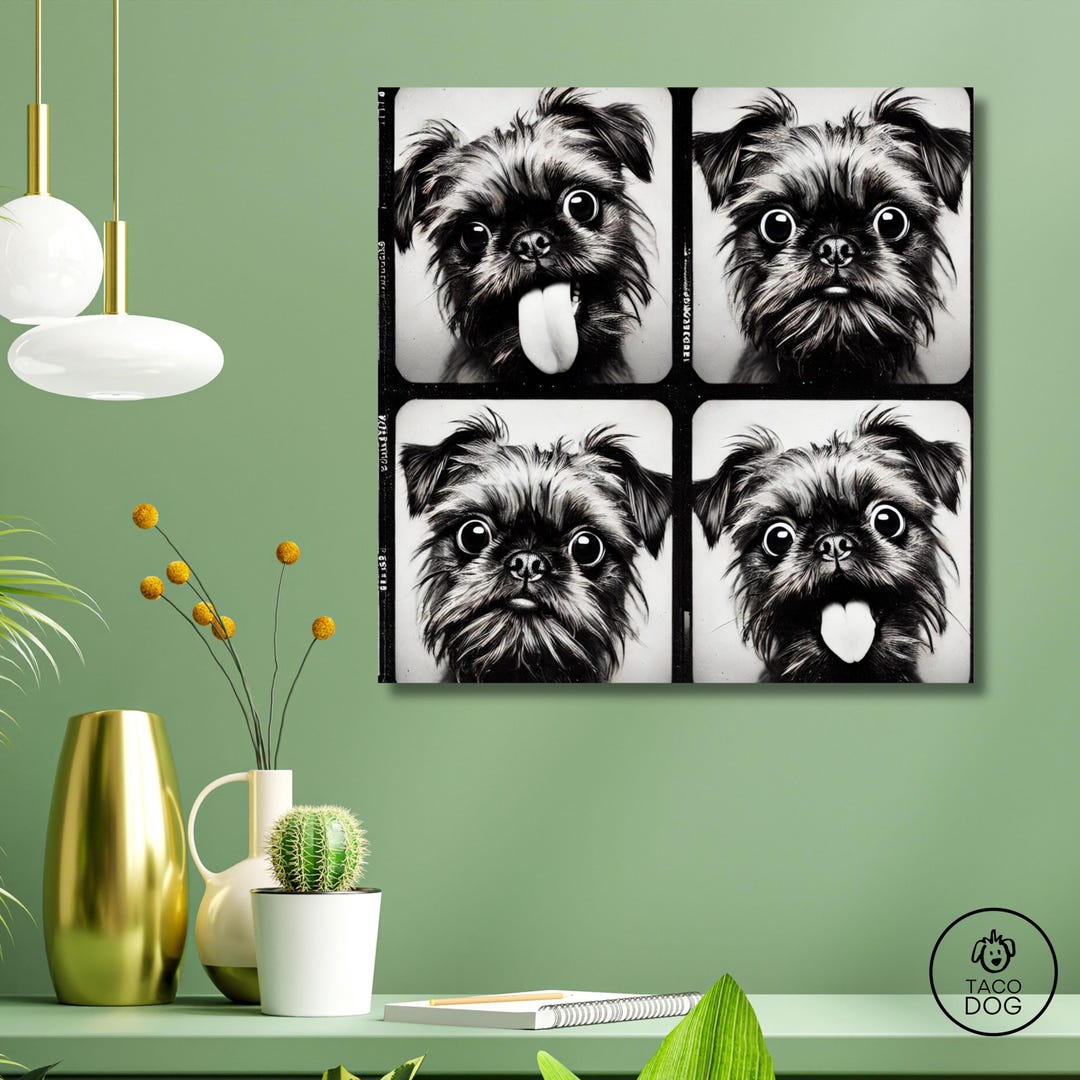 Griffon Art, Canvas Wall Art, Fun Wall Art, Dog Wall Decor, Brussels ...