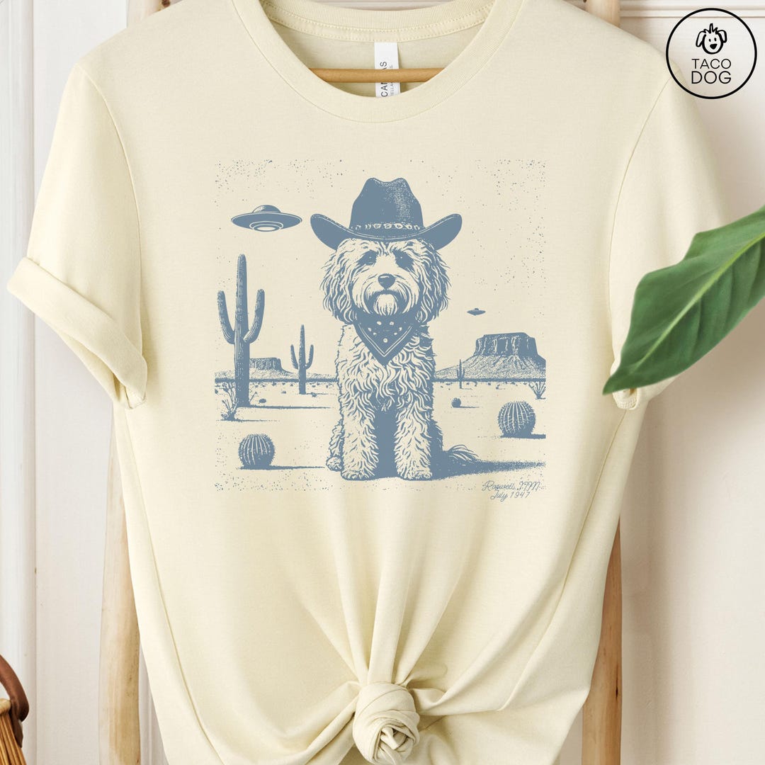 Cavapoo, Cavapoo Shirt, Vintage Dog Shirt, Cowboy Dog, UFO Dog T-shirt ...