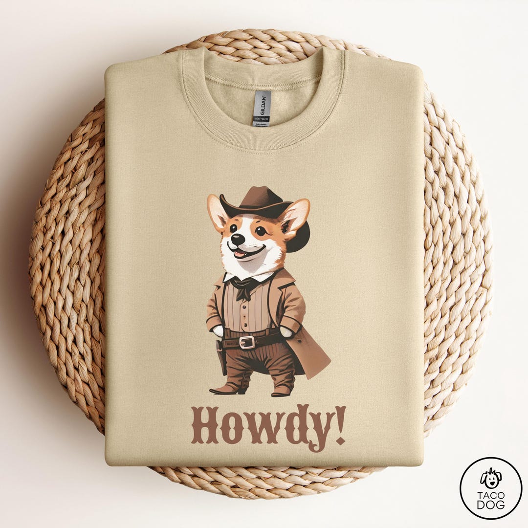 Cowboy Corgi Sweatshirt, Western Corgi Tshirt, Corgi Tee, Funny Dog ...