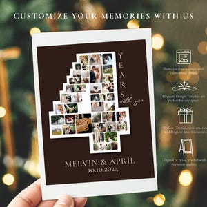 Personalized Photo Collage Printable Photo Collage 4th Anniversary ...