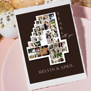Personalized Photo Collage Printable Photo Collage 4th Anniversary ...