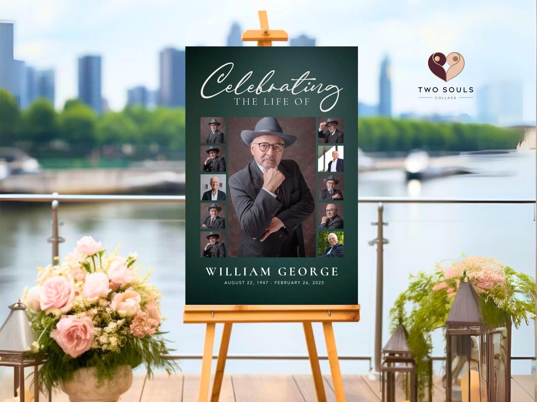 Custom Funeral Memory Boards, Memorial Photos, Funeral Poster for Him ...