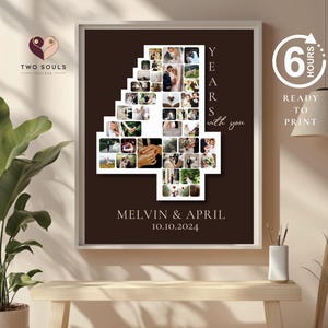 Personalized Photo Collage Printable Photo Collage 4th Anniversary ...